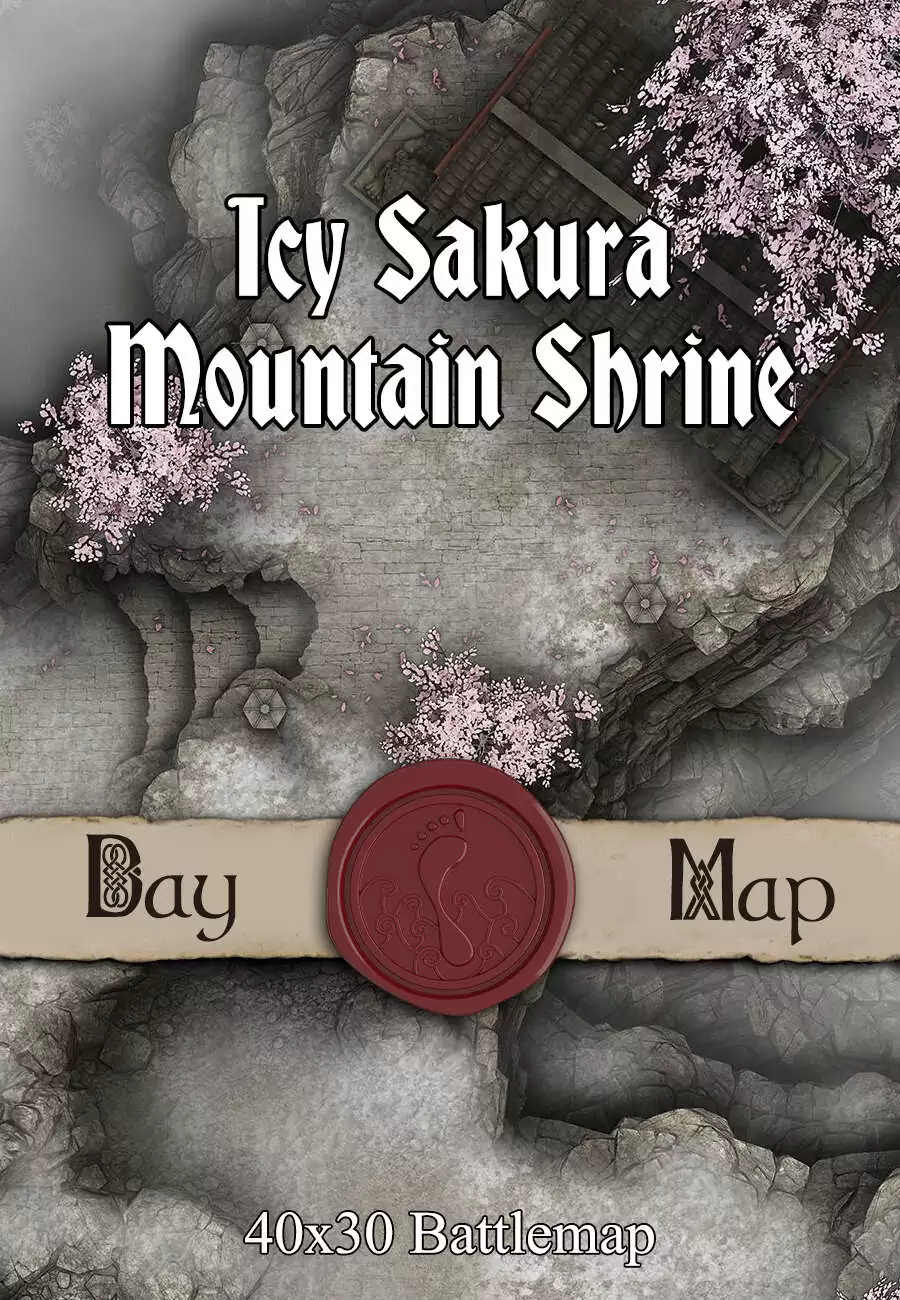 40x30 Battlemap - Icy Sakura Mountain Shrine - Seafoot Games | Temples ...