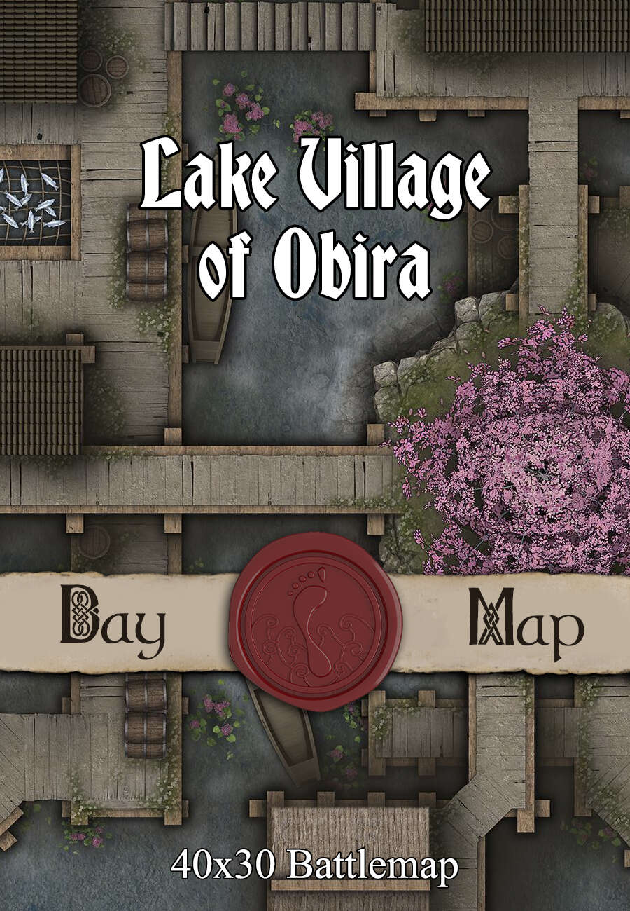 40x30 Battlemap - Lake Village of Obira - Seafoot Games | Towns ...