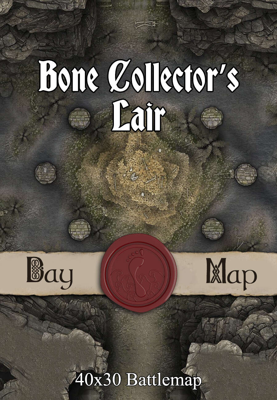 40x30 Battlemap - Bone Collector’s Lair - Seafoot Games | Ruins ...
