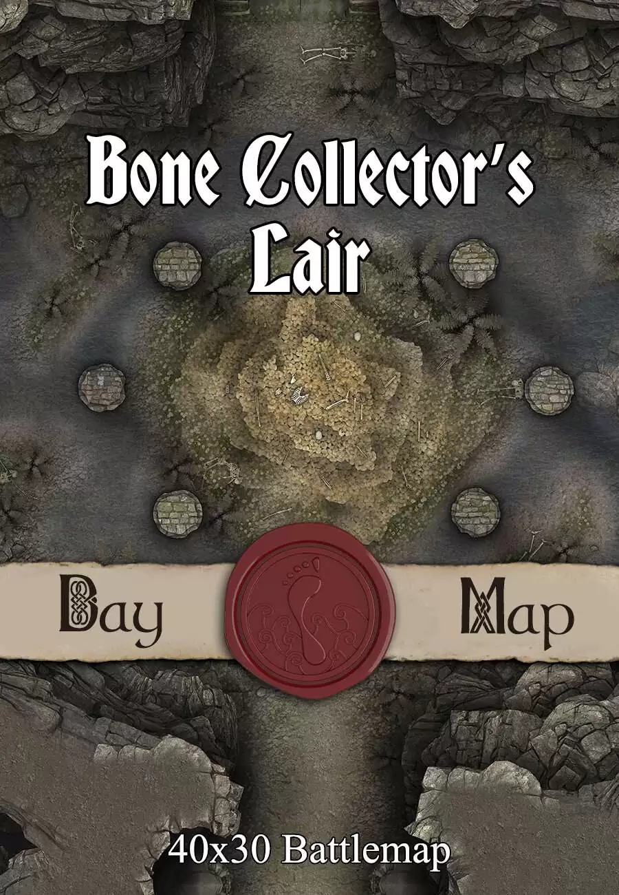 40x30 Battlemap - Bone Collector’s Lair - Seafoot Games | Ruins ...