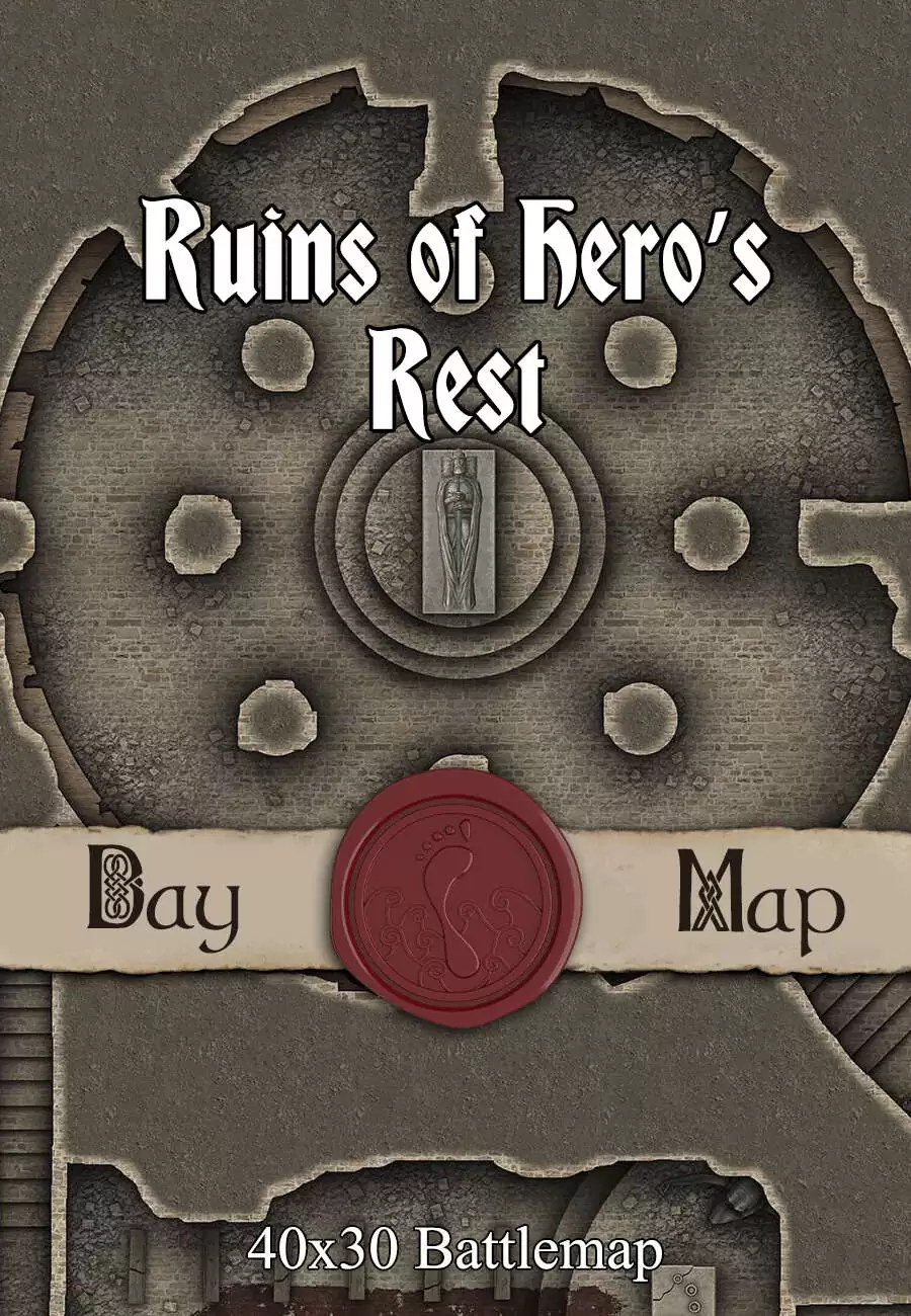 40x30 Battlemap - Ruins of Hero’s Rest - Seafoot Games | Tombs | Ruins ...