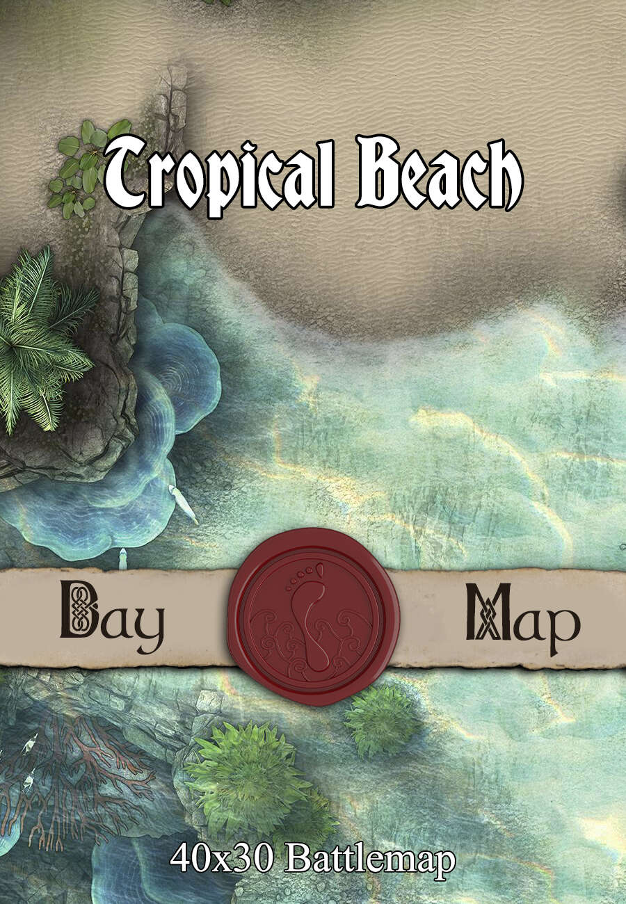 40x30 Battlemap - Tropical Beach - Seafoot Games | DriveThruRPG