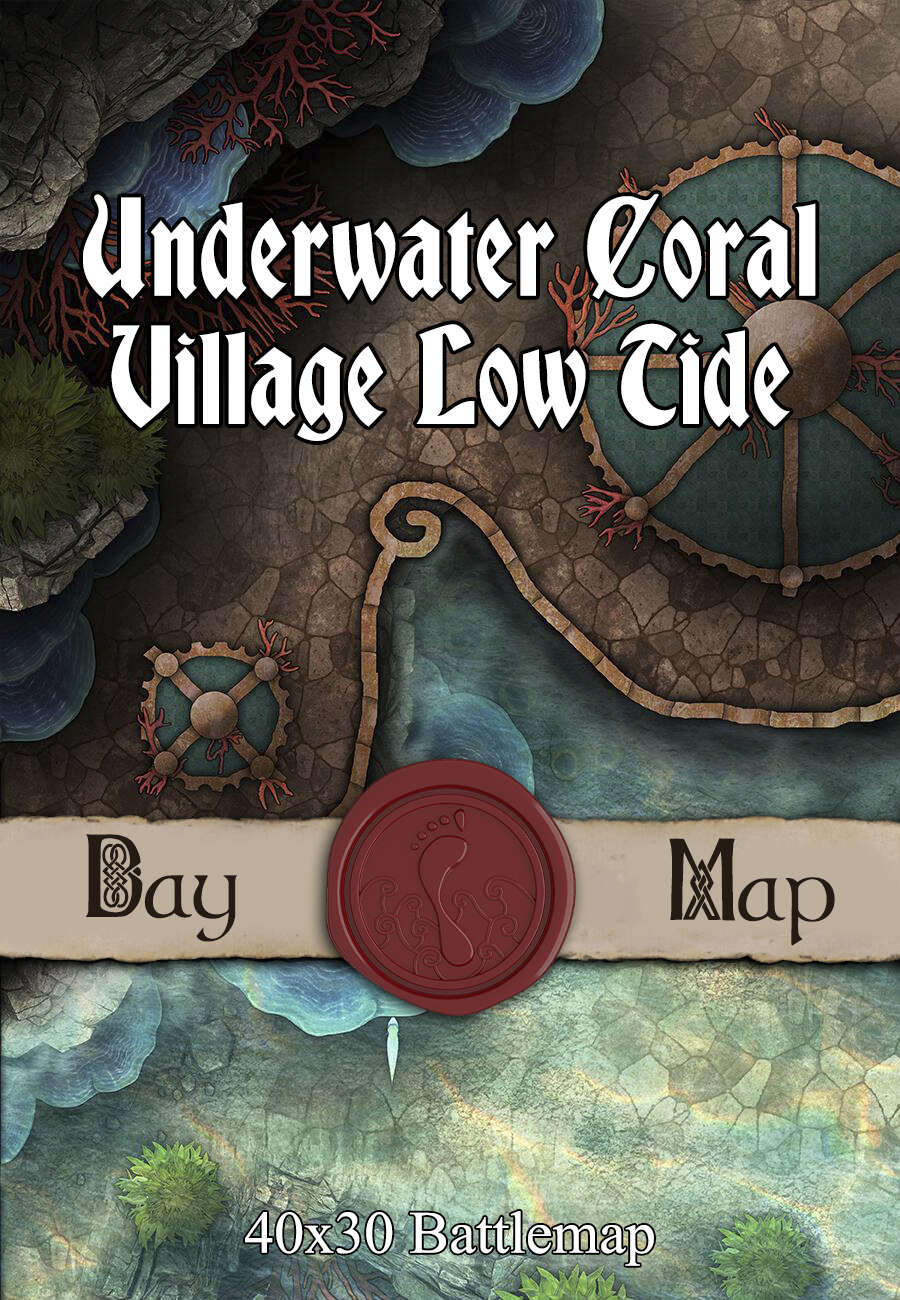 40x30 Battlemap - Underwater Coral Village Low Tide - Seafoot Games ...