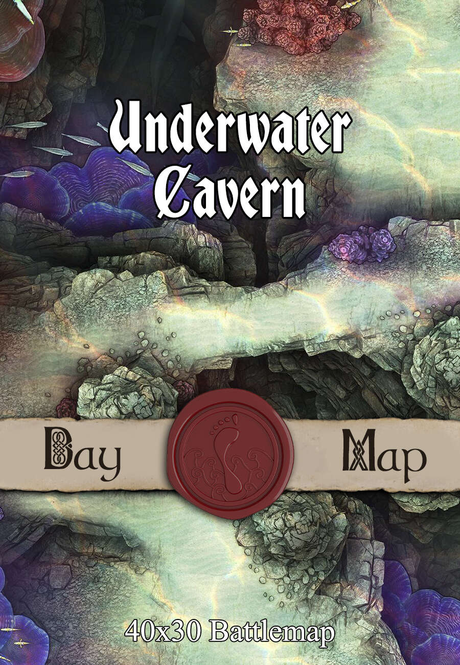40x30 Battlemap - Underwater Cavern - Seafoot Games | Underwater ...