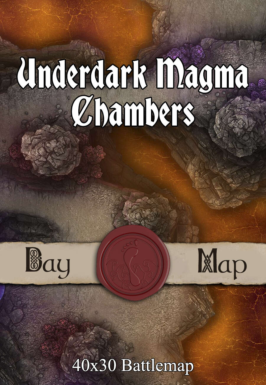 40x30 Battlemap - Underdark Magma Chambers - Seafoot Games | Volcanic ...