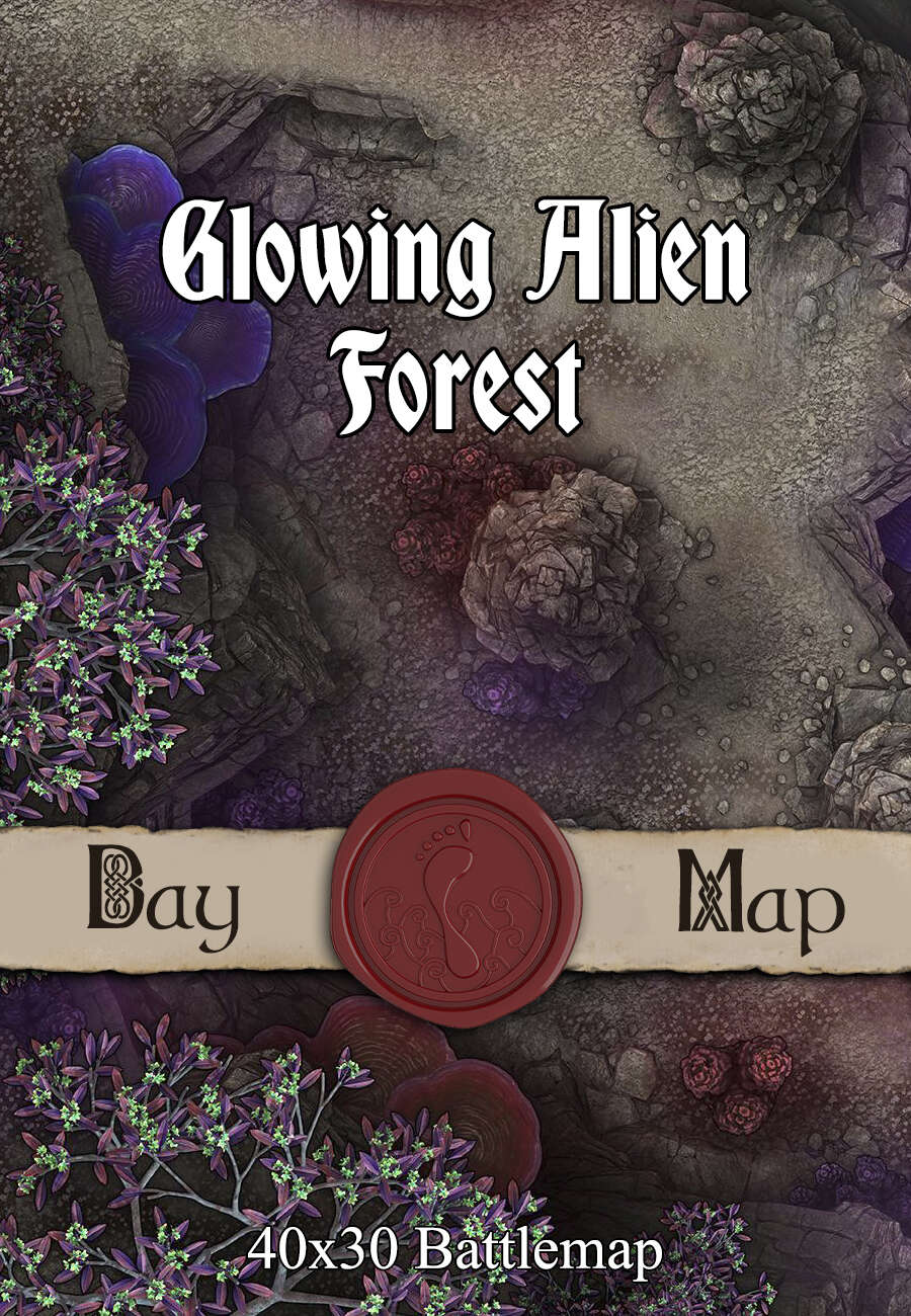 40x30 Battlemap - Glowing Alien Forest - Seafoot Games | Forests | Sci ...