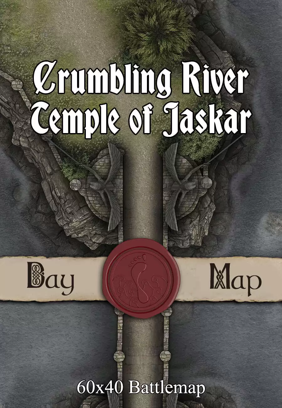 60x40 Battlemap - Crumbling River Temple of Jaskar - Seafoot Games ...