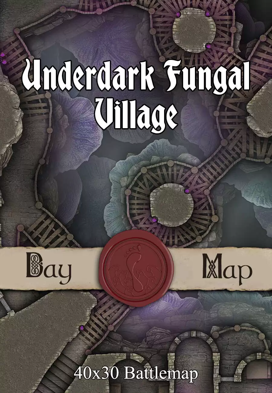 40x30 Battlemap - Underdark Fungal Village - Seafoot Games | Towns & Cities | Underground ...