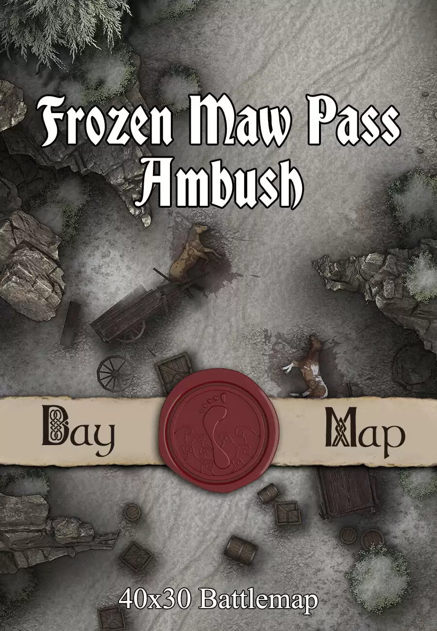 40x30 Battlemap - Frozen Maw Pass Ambush - Seafoot Games | Roads ...