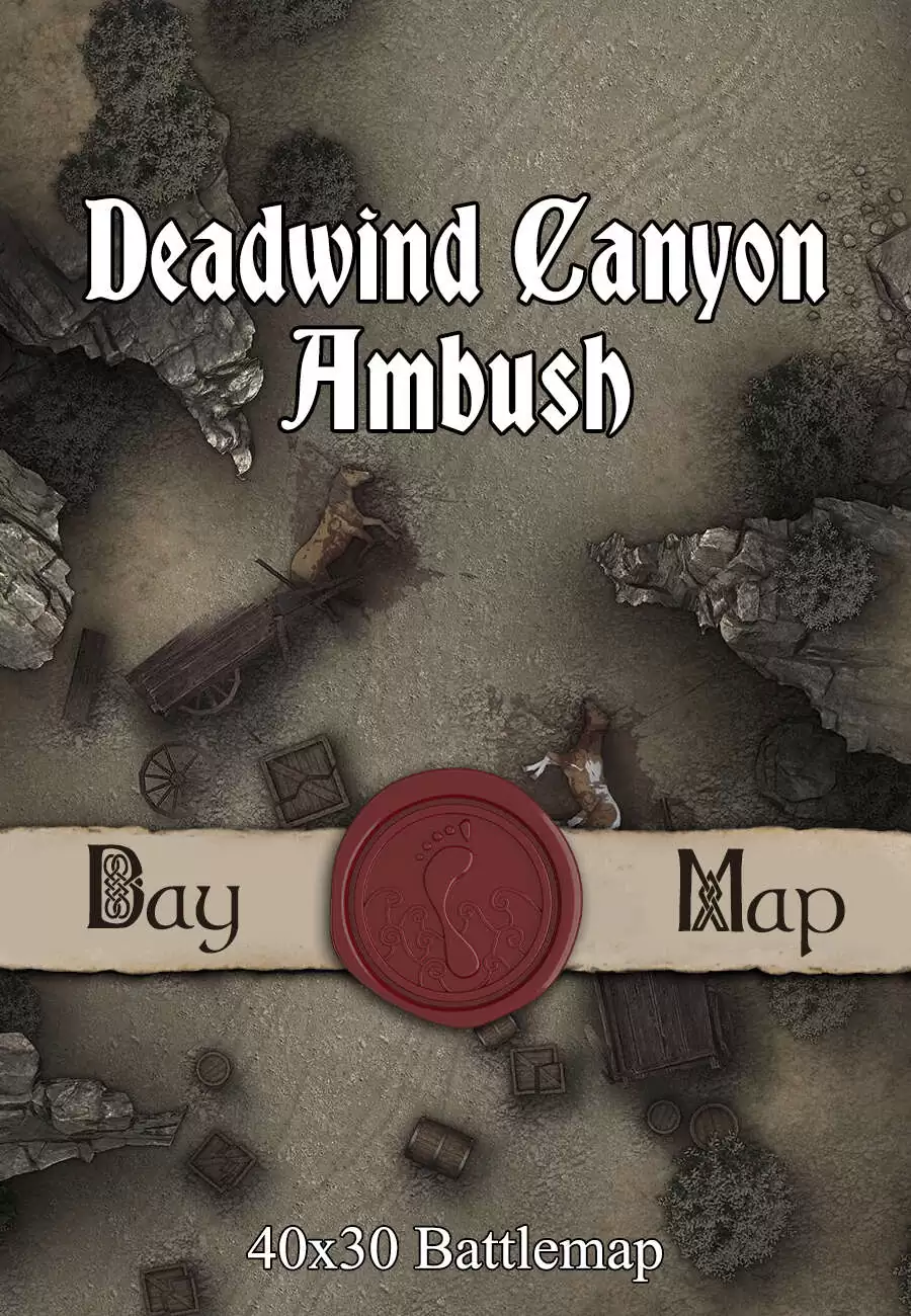 40x30 Battlemap - Deadwind Canyon Ambush - Seafoot Games | Roads ...
