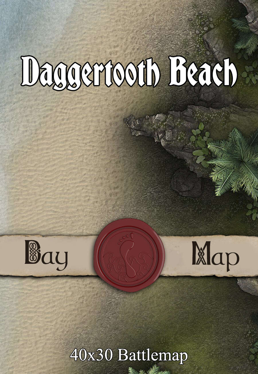 40x30 Battlemap - Daggertooth Beach - Seafoot Games | Jungle | Coasts ...