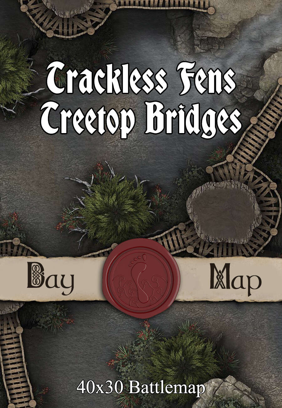 40x30 Battlemap - Trackless Fens Treetop Bridges - Seafoot Games ...