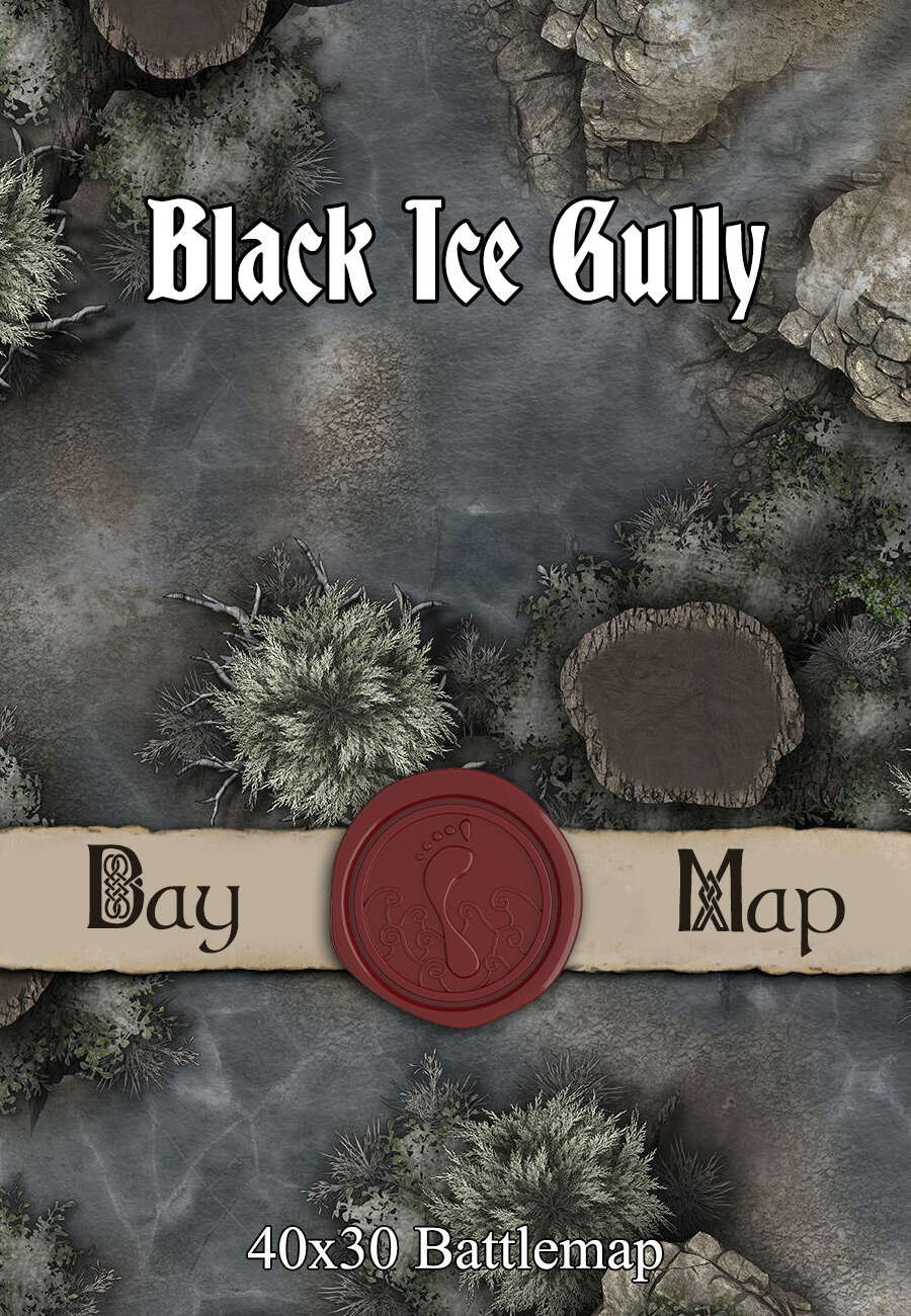 40x30 Battlemap - Black Ice Gully - Seafoot Games | Forests | Winter ...