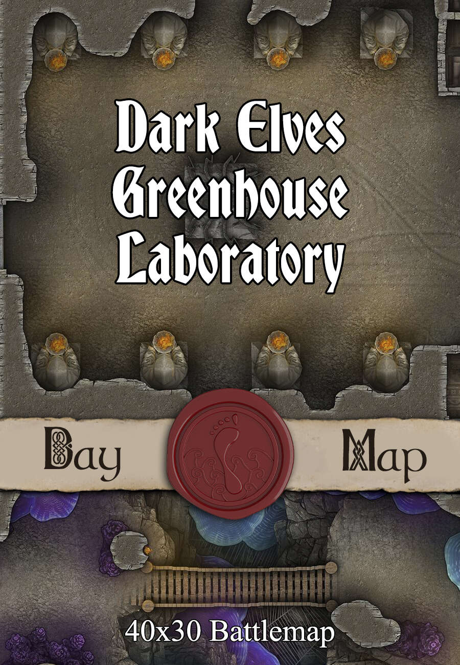 40x30 Battlemap - Dark Elves Greenhouse Laboratory - Seafoot Games ...
