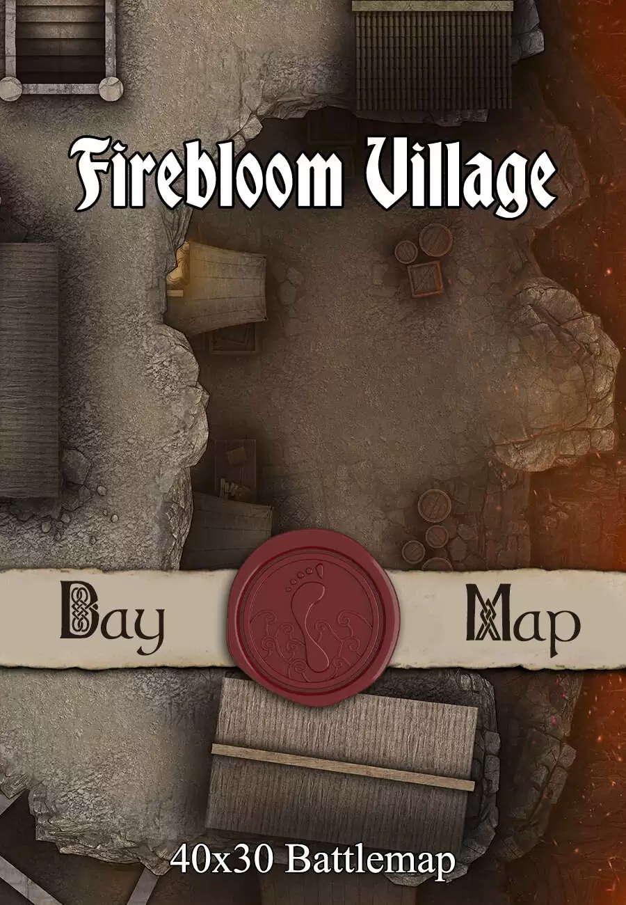 40x30 Battlemap - Firebloom Village - Seafoot Games | Camps & Outposts ...