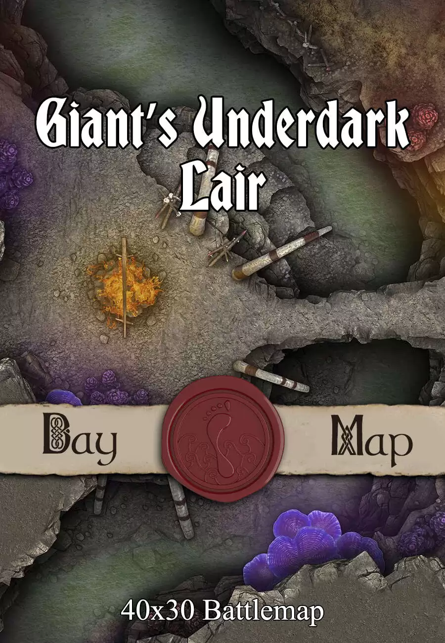 40x30 Battlemap - Giant’s Underdark Lair - Seafoot Games | Underground ...