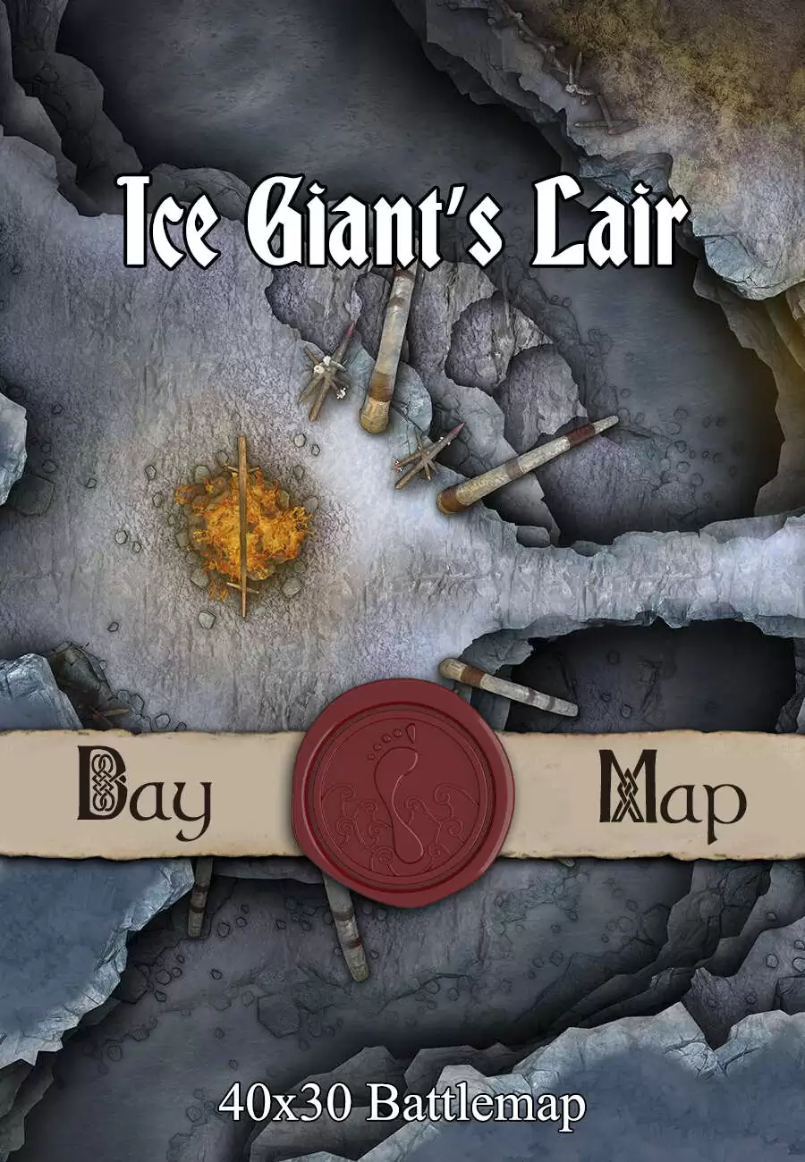 40x30 Battlemap - Ice Giant’s Lair - Seafoot Games | Winter ...