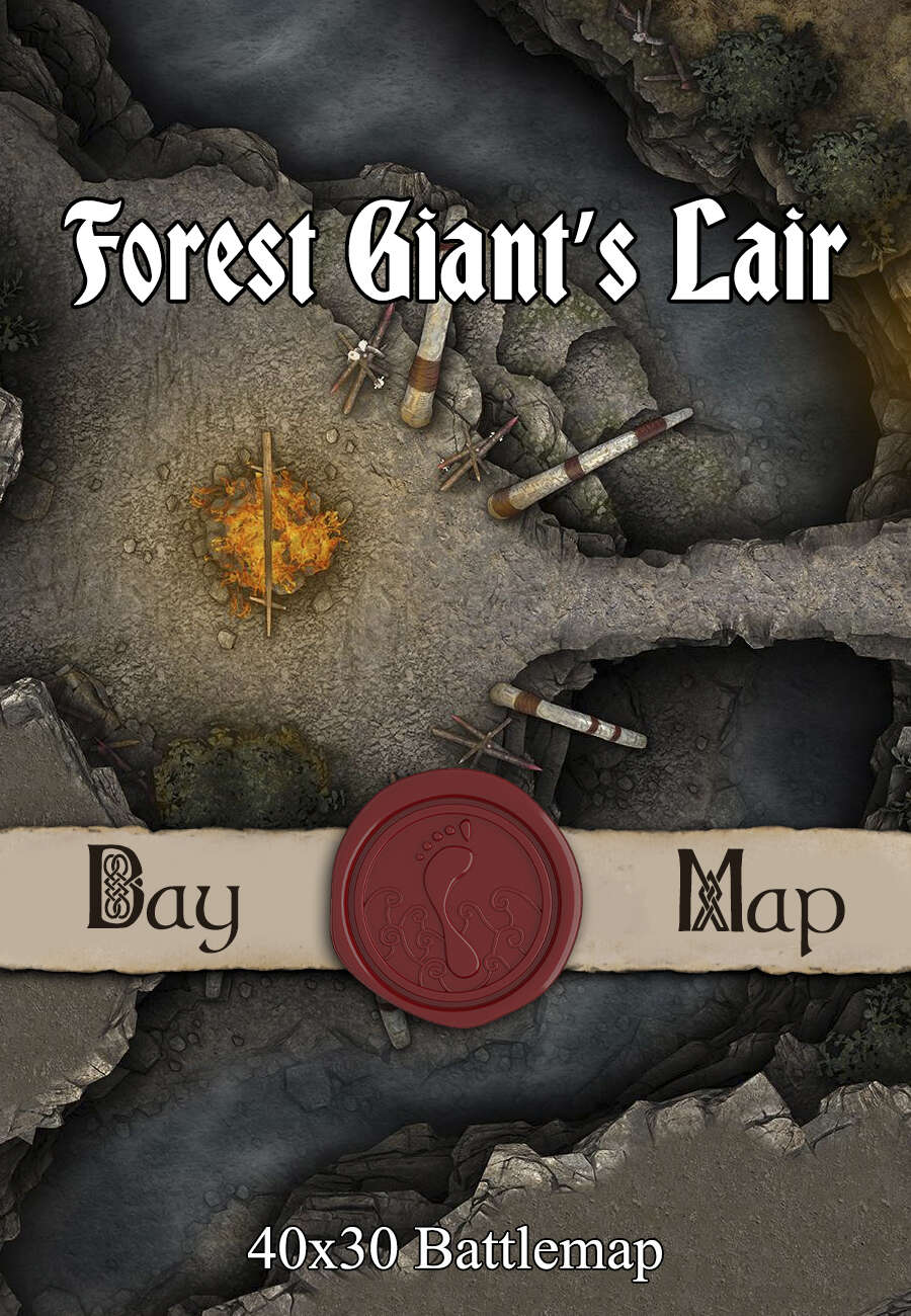 40x30 Battlemap - Forest Giant’s Lair - Seafoot Games | Forests ...