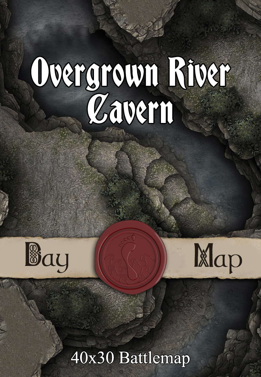 40x30 Battlemap - Overgrown River Cavern - Seafoot Games | Caverns ...