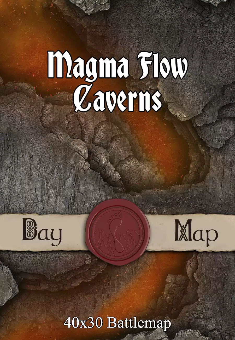 40x30 Battlemap - Magma Flow Caverns - Seafoot Games | Caverns ...