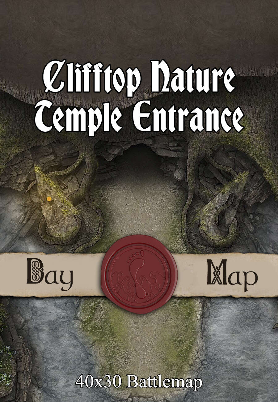 40x30 Battlemap - Clifftop Nature Temple Entrance - Seafoot Games ...