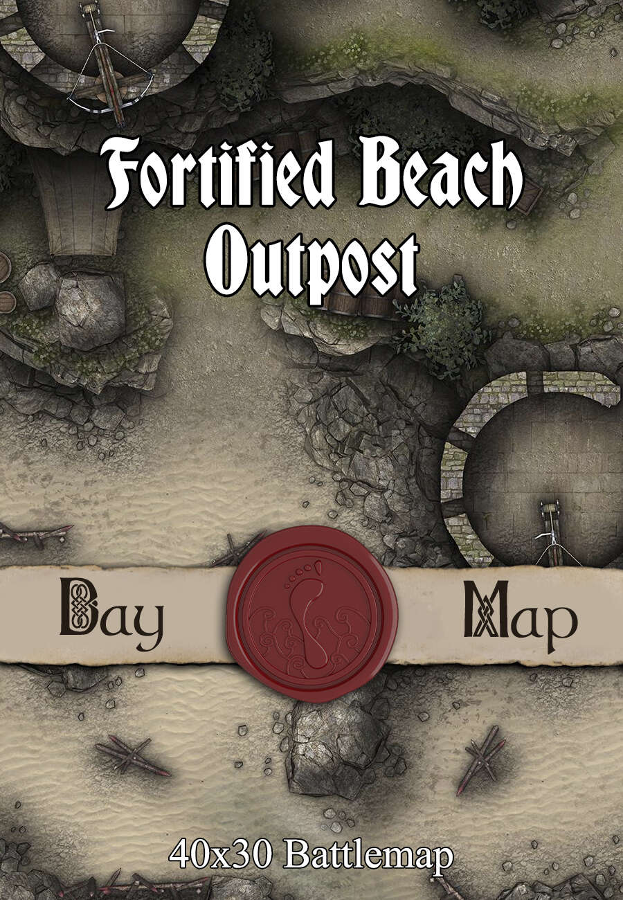 40x30 Battlemap - Fortified Beach Outpost - Seafoot Games | Camps ...