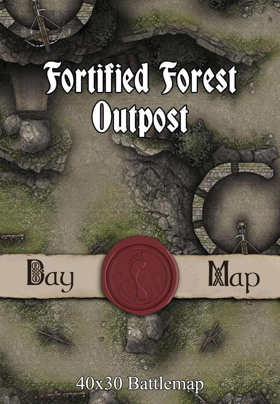 40x30 Battlemap - Fortified Forest Outpost - Seafoot Games | Camps ...