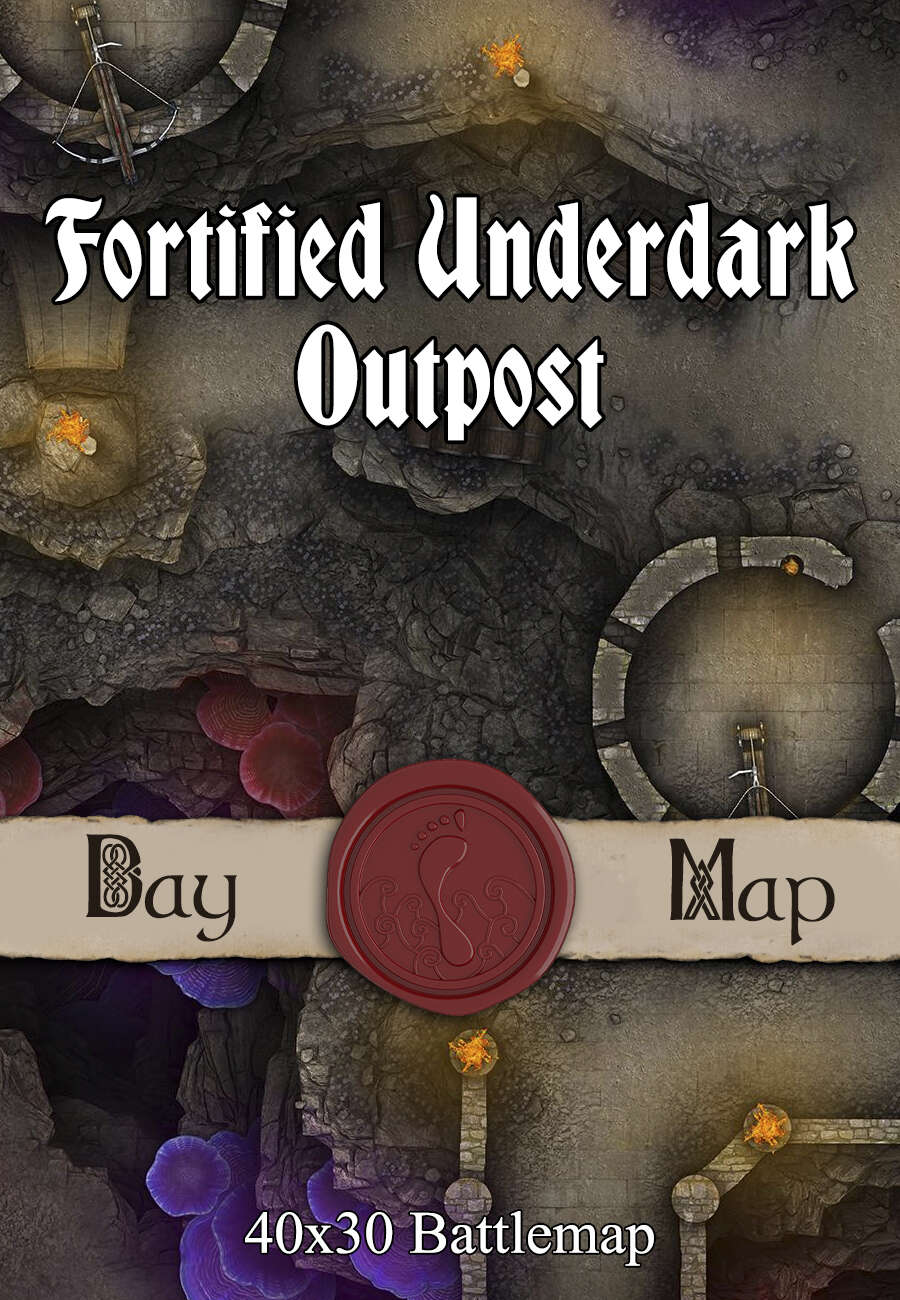 40x30 Battlemap - Fortified Underdark Outpost - Seafoot Games | Camps ...