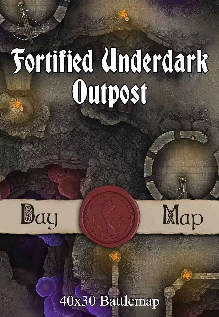 40x30 Battlemap - Fortified Underdark Outpost - Seafoot Games | Camps ...