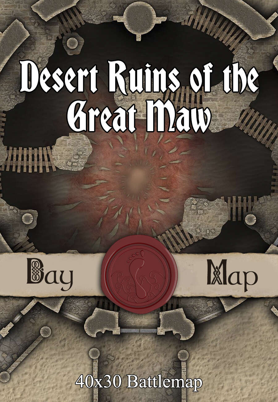 40x30 Battlemap - Desert Ruins of the Great Maw - Seafoot Games | Towns ...