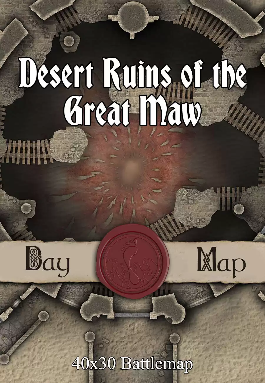 40x30 Battlemap - Desert Ruins of the Great Maw - Seafoot Games | Towns ...