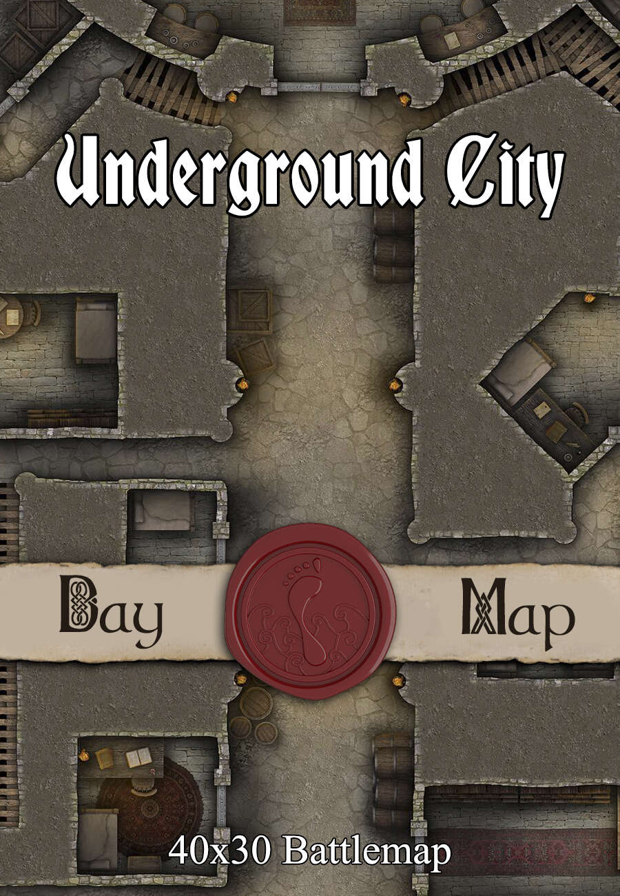 40x30 Battlemap - Underground City - Seafoot Games | Towns & Cities ...