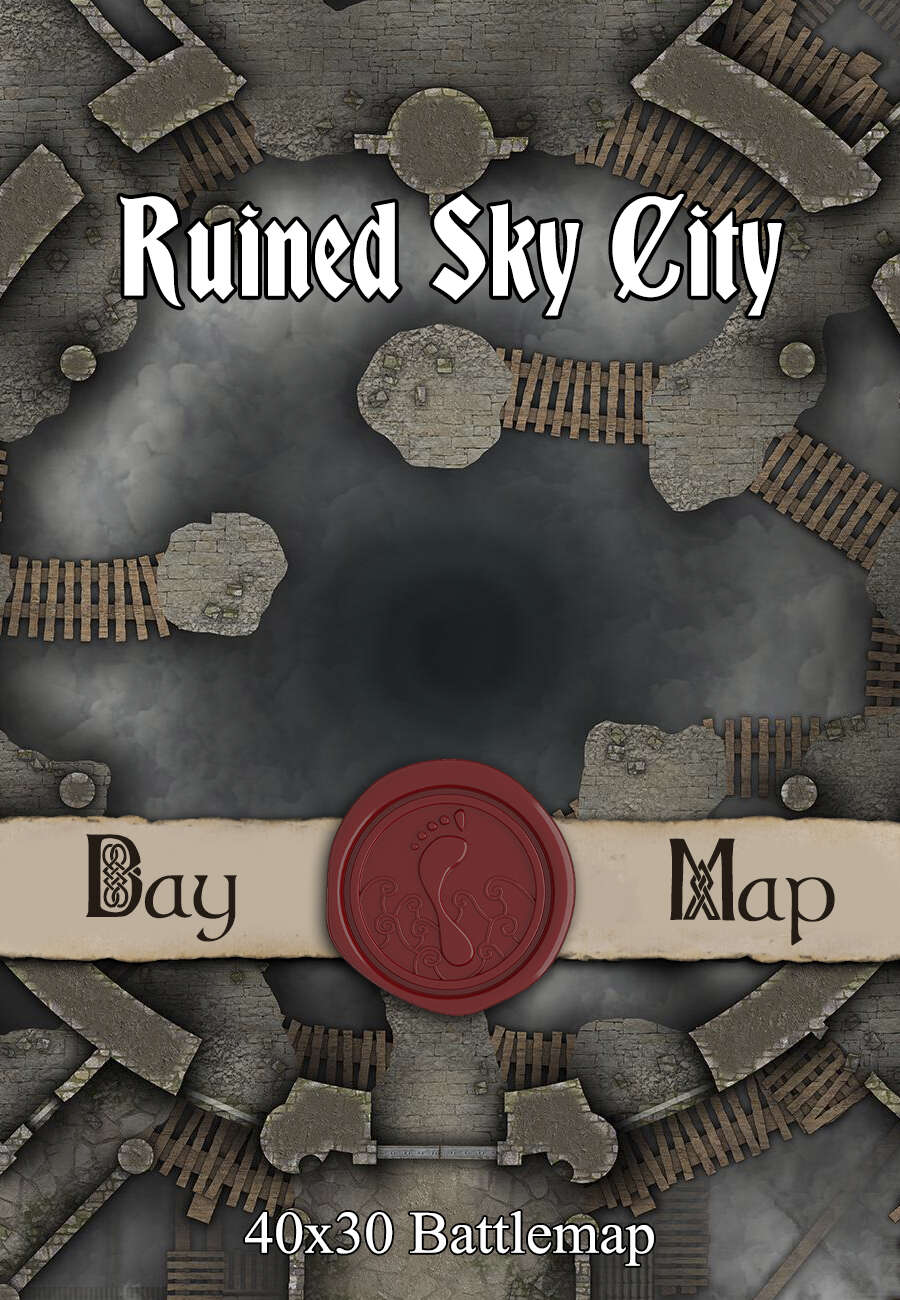 40x30 Battlemap - Ruined Sky City - Seafoot Games | Towns & Cities ...