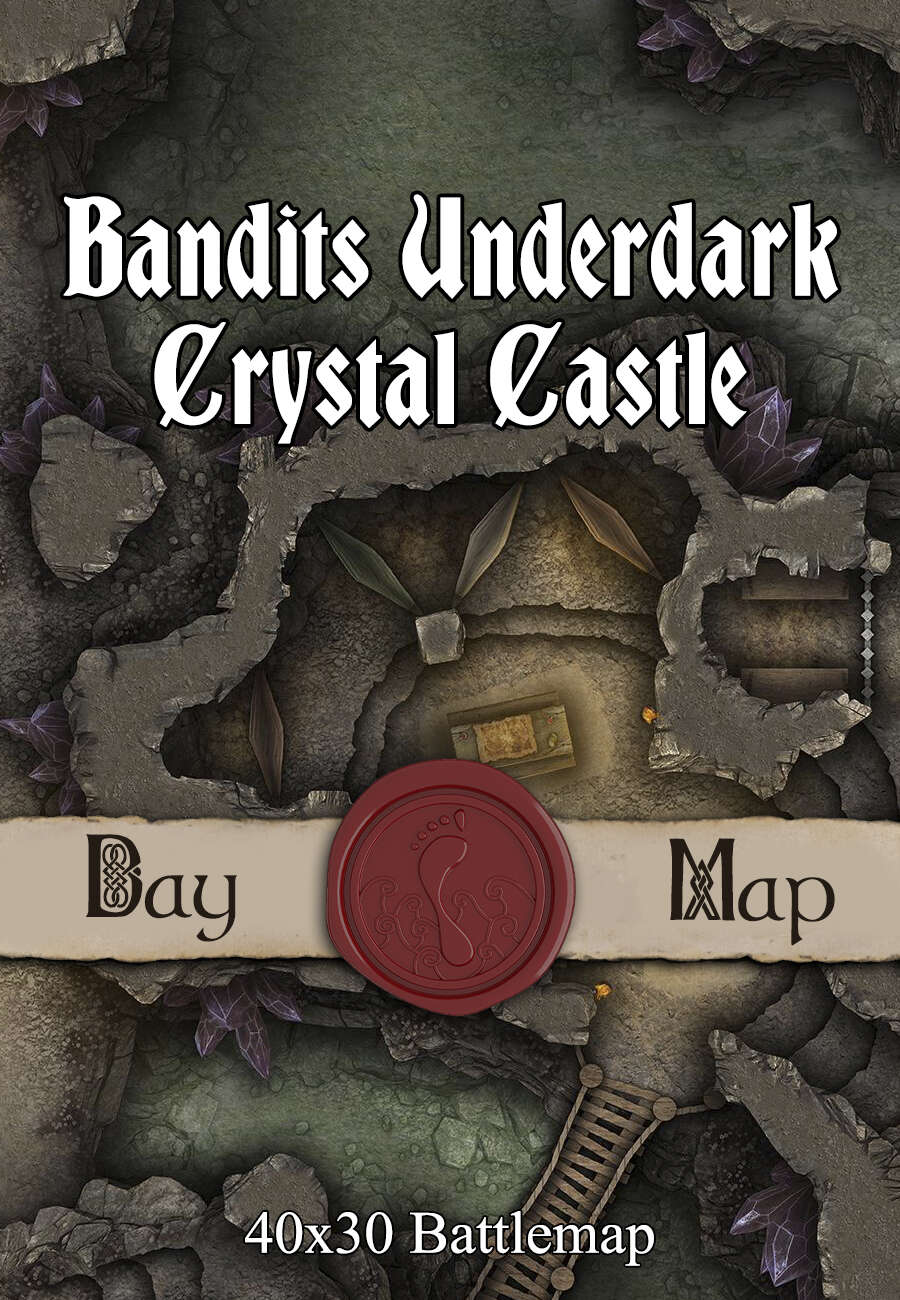 40x30 Multi-Level Battlemap - Bandits Underdark Crystal Castle ...