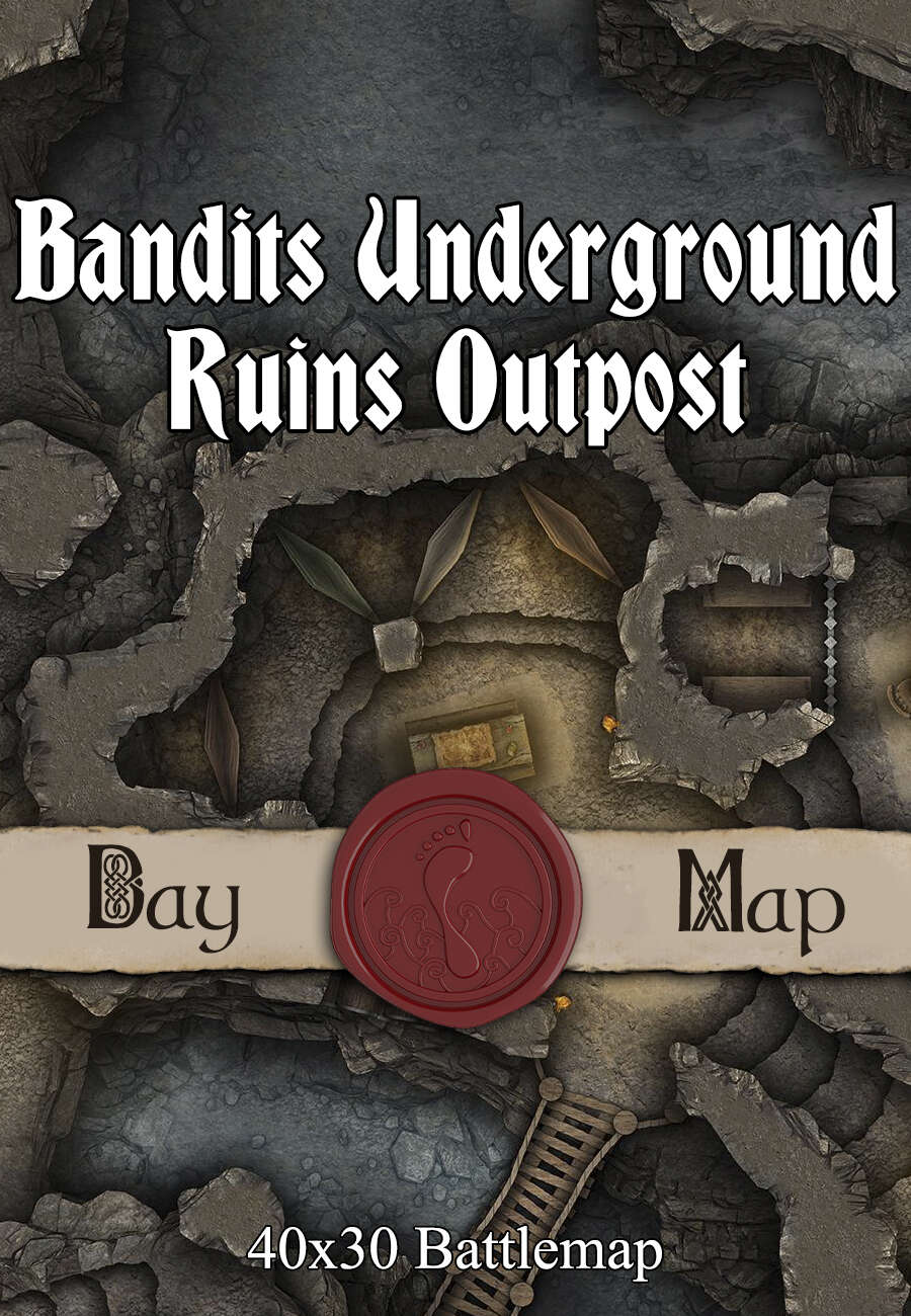 40x30 Multi-Level Battlemap - Bandits Underground Ruins Outpost ...