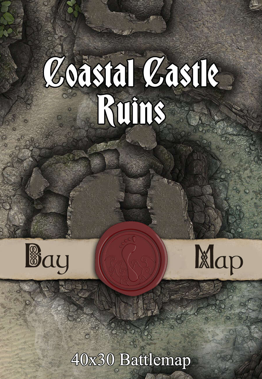 40x30 Multi-Level Battlemap - Coastal Castle Ruins - Seafoot Games ...