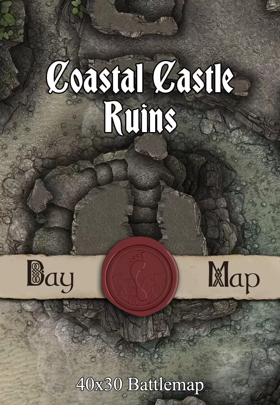 40x30 Multi-Level Battlemap - Coastal Castle Ruins - Seafoot Games ...