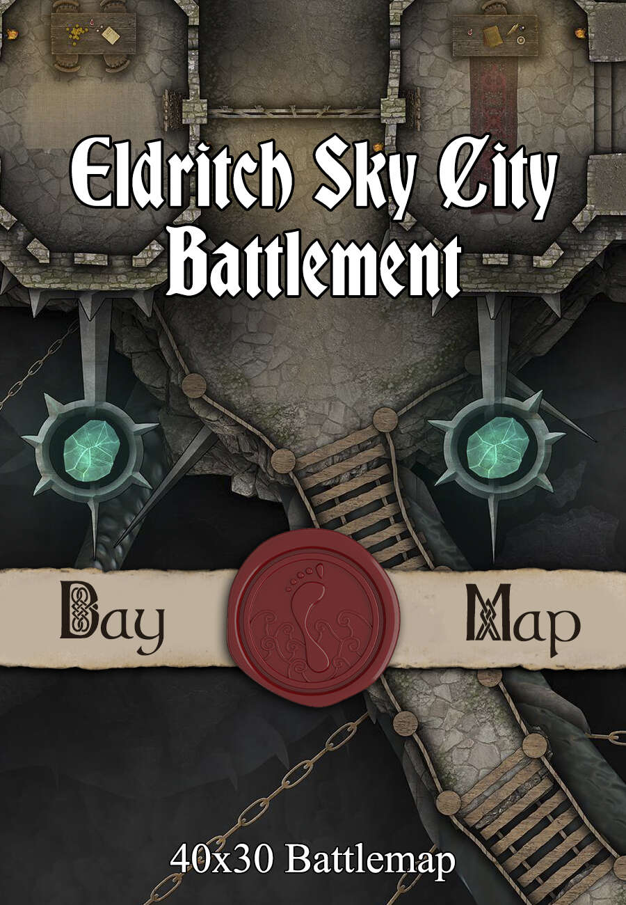 40x30 Battlemap - Eldritch Sky City Battlement - Seafoot Games | Towns ...