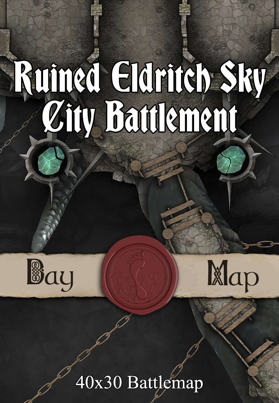 40x30 Battlemap - Ruined Eldritch Sky City Battlement - Seafoot Games ...