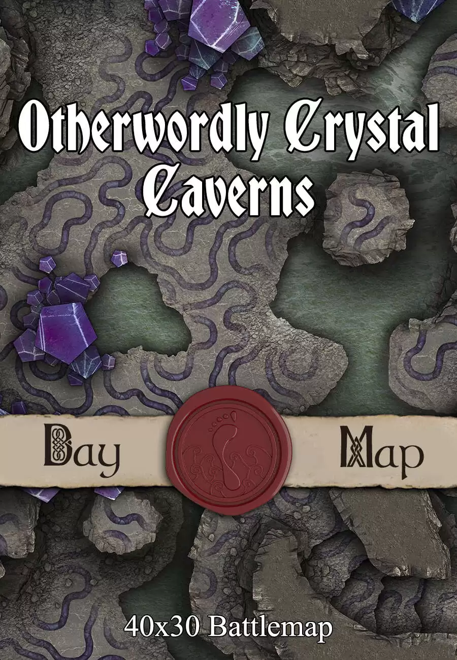 40x30 Battlemap - Otherworldly Crystal Caverns - Seafoot Games | Magical | Underground | Sci-Fi ...
