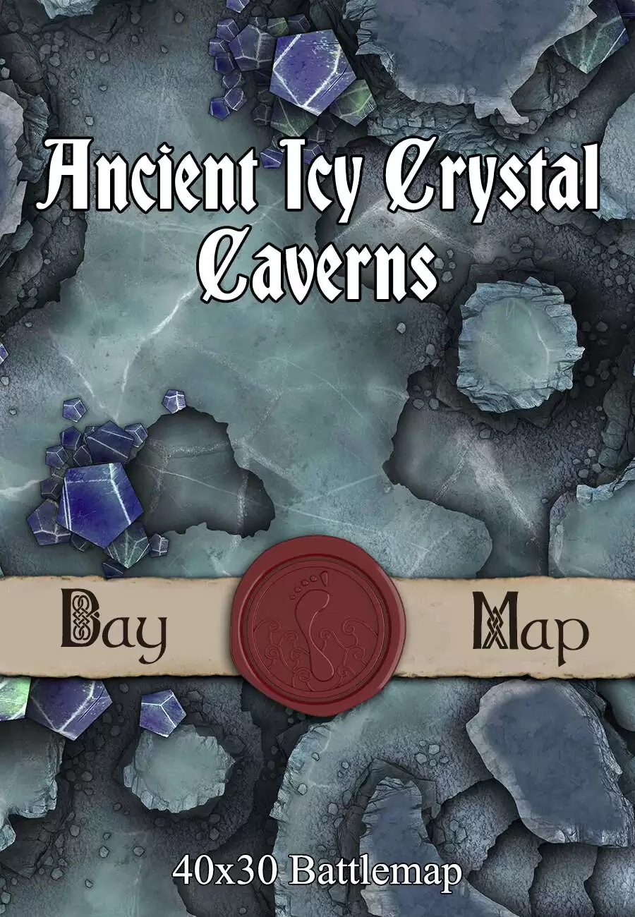 40x30 Battlemap - Ancient Icy Crystal Caverns - Seafoot Games | Magical ...