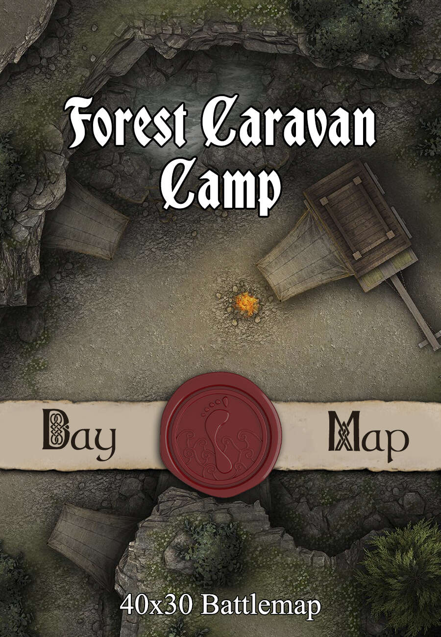 40x30 Battlemap - Forest Caravan Camp - Seafoot Games | Camps ...