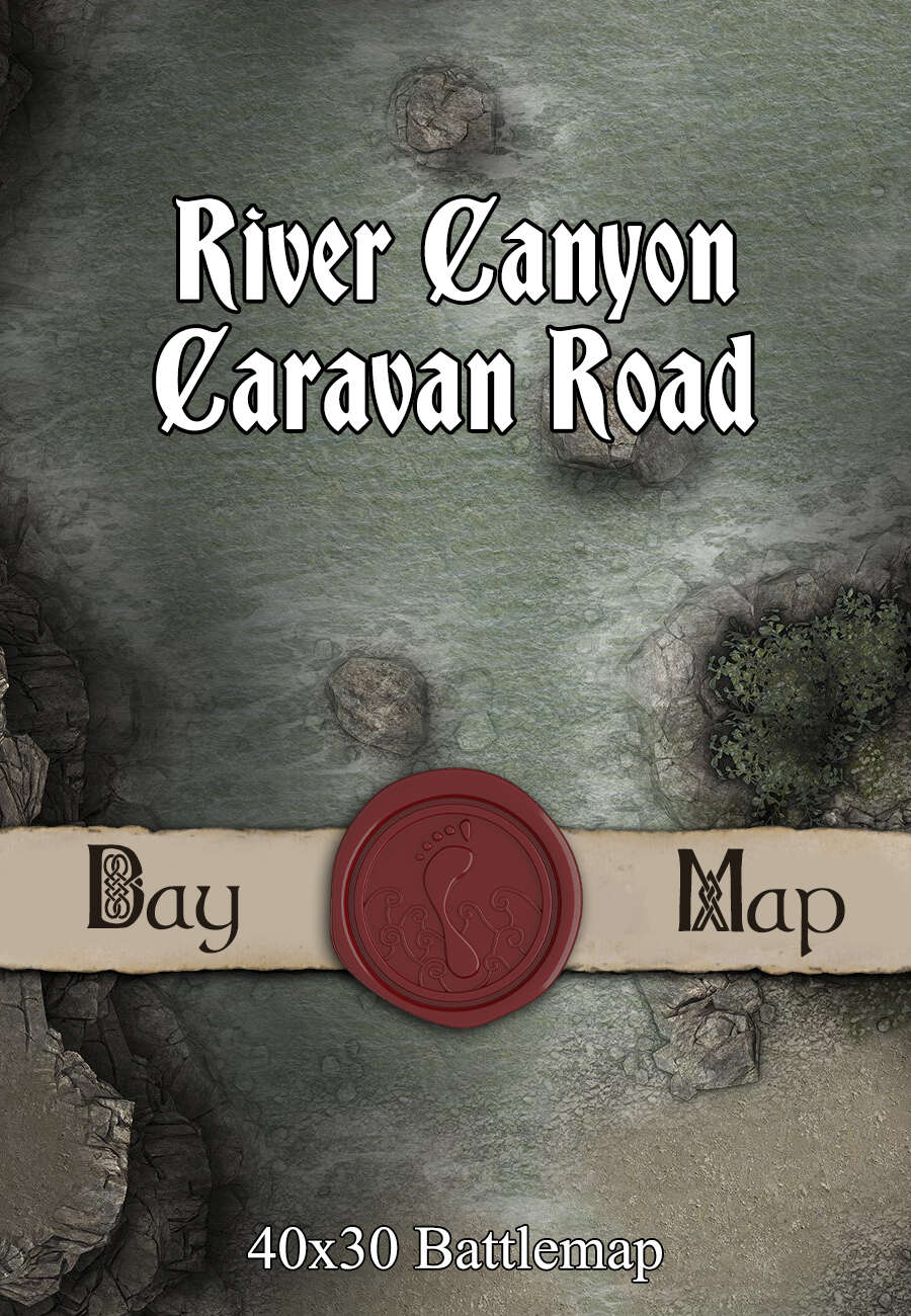 40x30 Battlemap - River Canyon Caravan Road - Seafoot Games | Roads ...