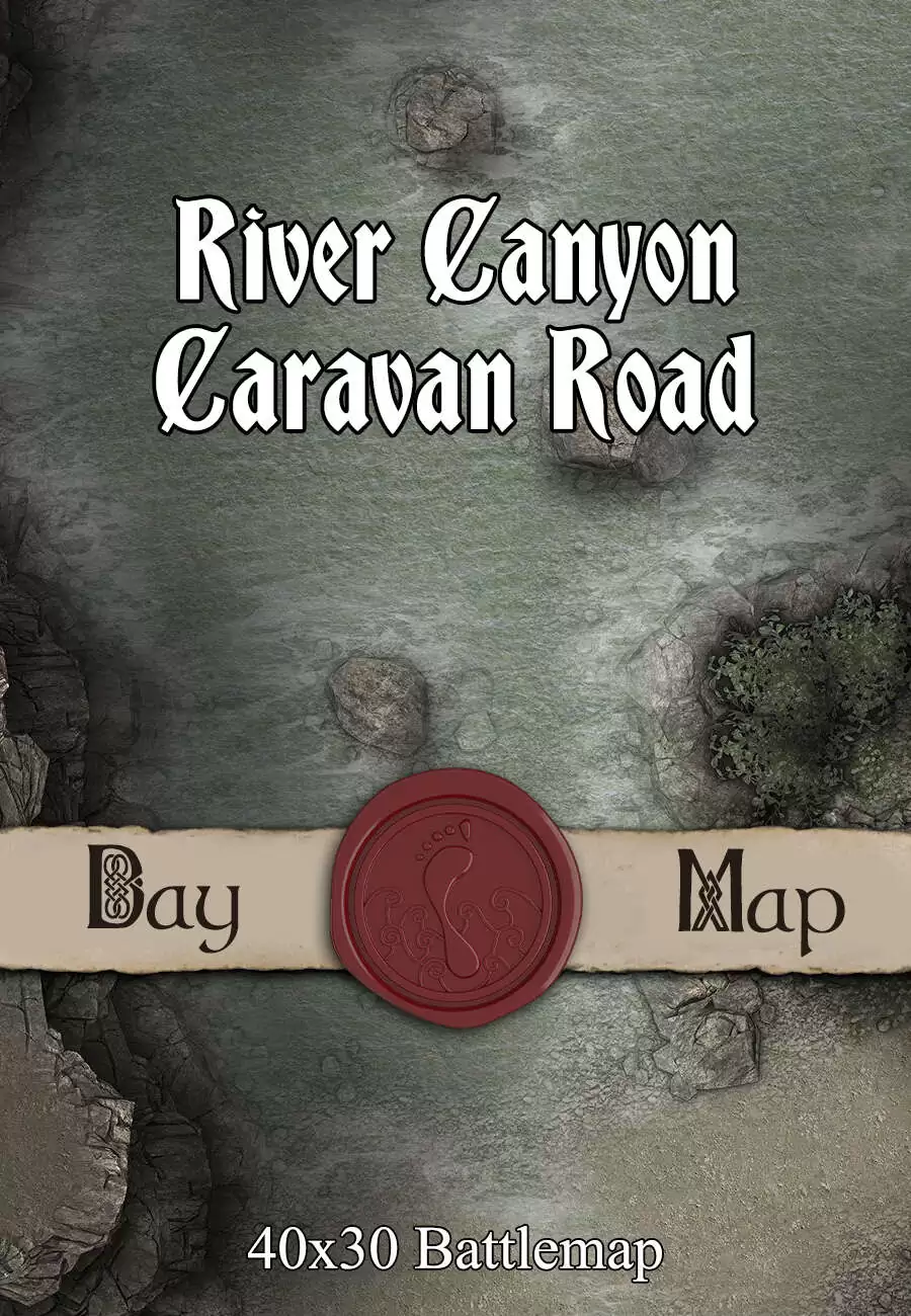40x30 Battlemap - River Canyon Caravan Road - Seafoot Games | Roads ...