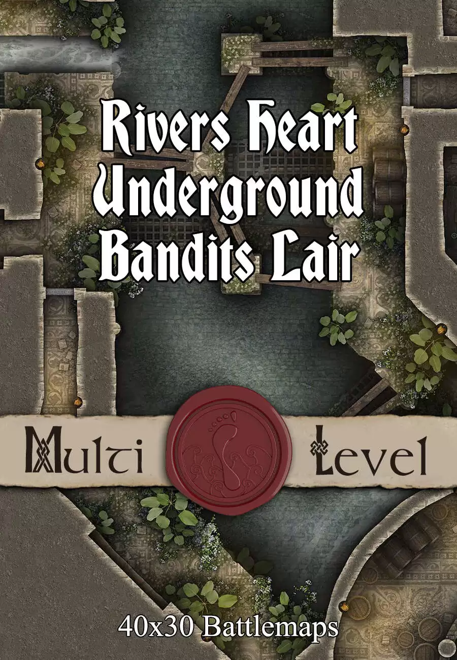 40x30 Multi-Level Battlemap - River’s Heart Underground Bandit Lair ...