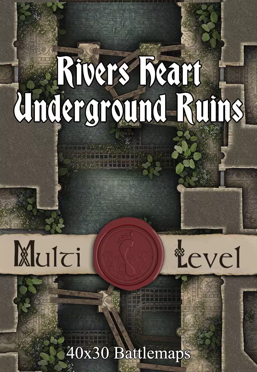40x30 Multi-Level Battlemap - River’s Heart Underground Ruins - Seafoot ...