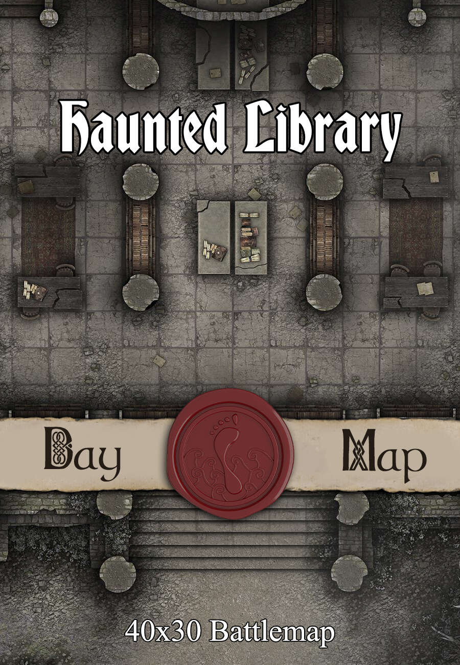 40x30 Battlemap - Haunted Library - Seafoot Games | Towns & Cities ...