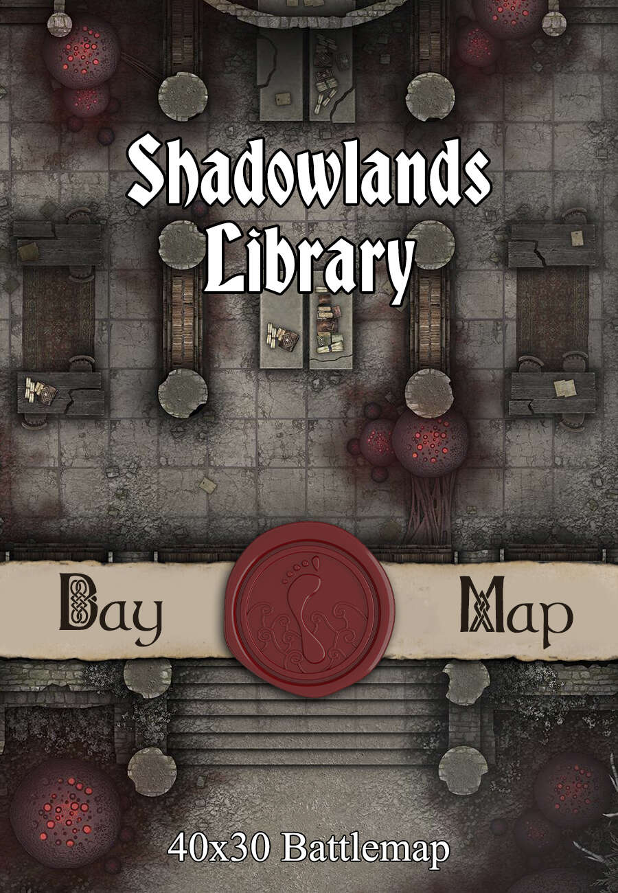 40x30 Battlemap - Shadowlands Library - Seafoot Games | Ruins | Forests ...