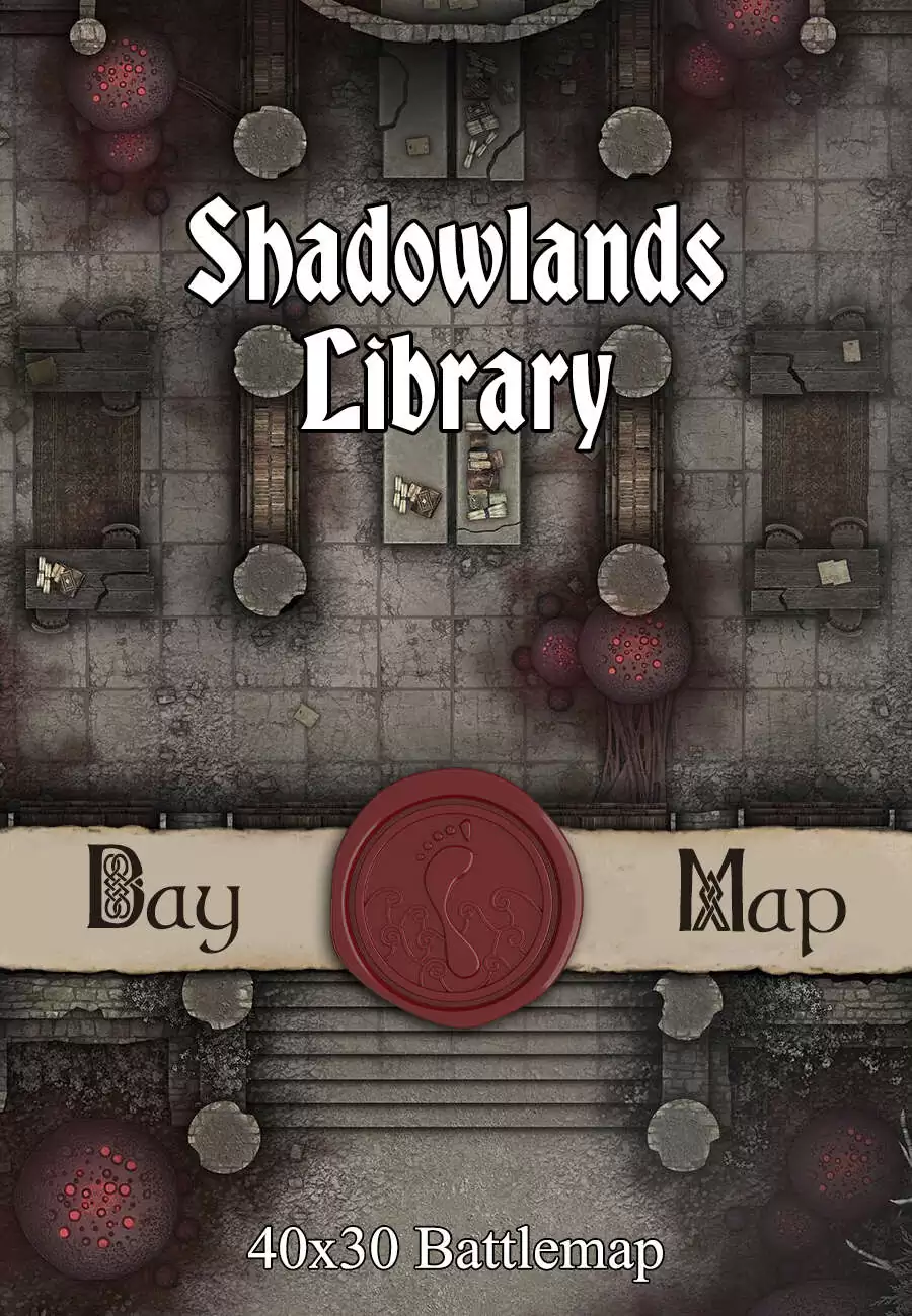 40x30 Battlemap - Shadowlands Library - Seafoot Games | Ruins | Forests ...