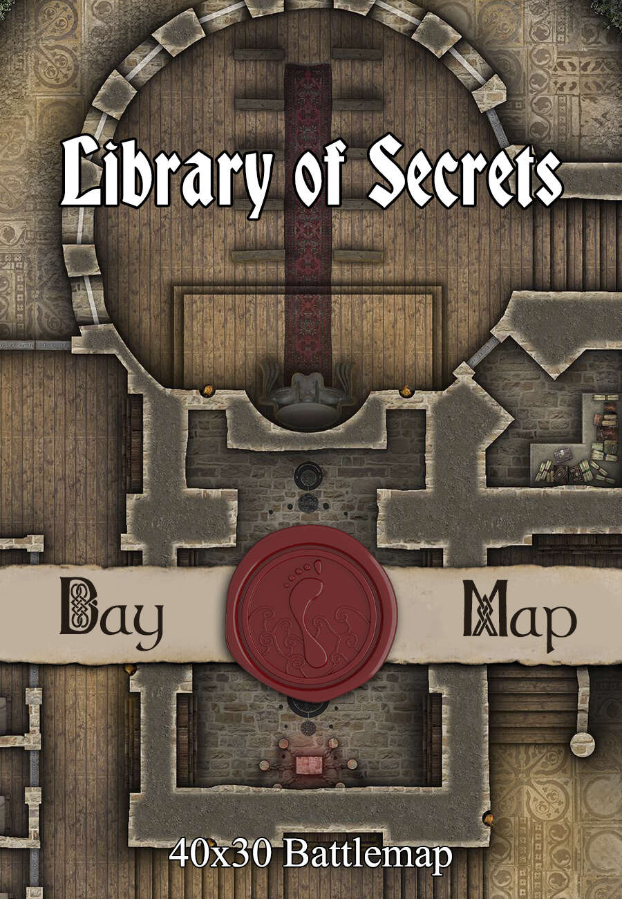 40x30 Battlemap - The Library of Secrets - Seafoot Games | Castles ...